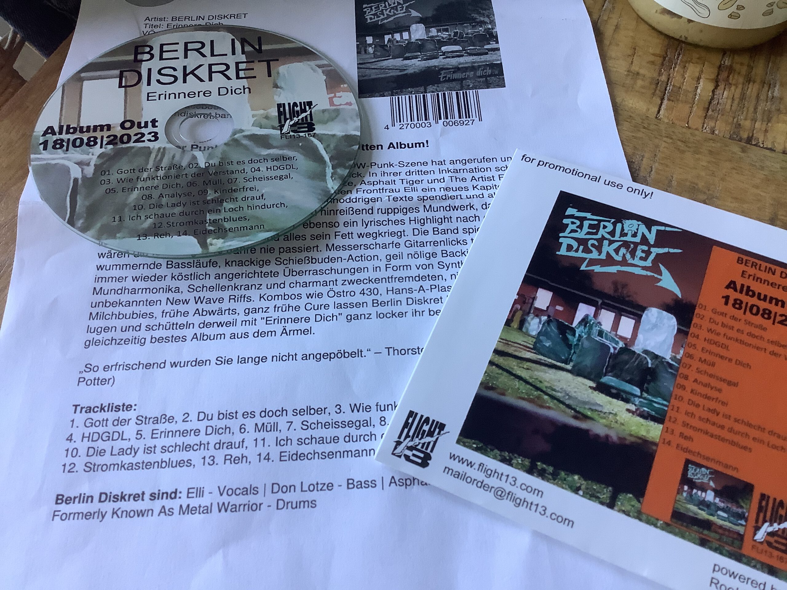 BERLIN DISKRET – Erinnere dich LP - ¬¬duisburch